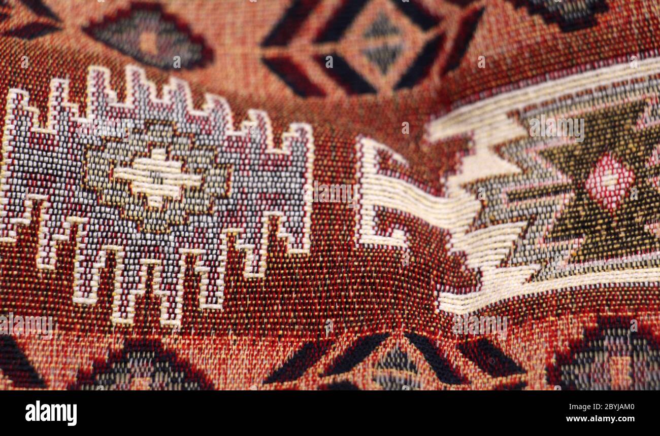 colorful geometric shapes of a carpet, top view Stock Photo - Alamy