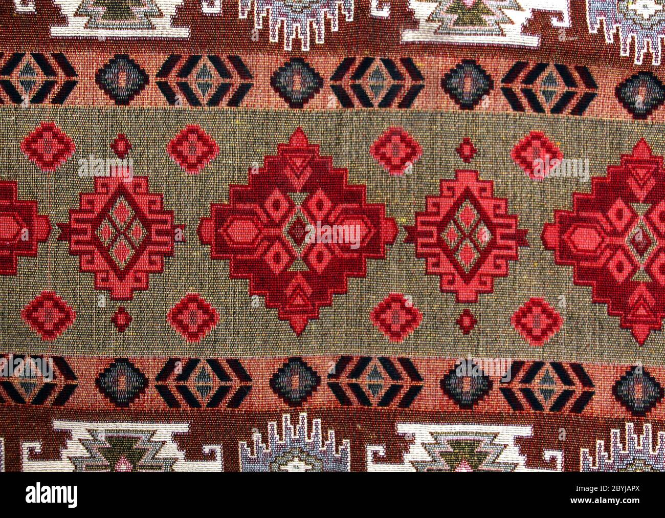 colorful geometric shapes of a carpet, top view Stock Photo - Alamy