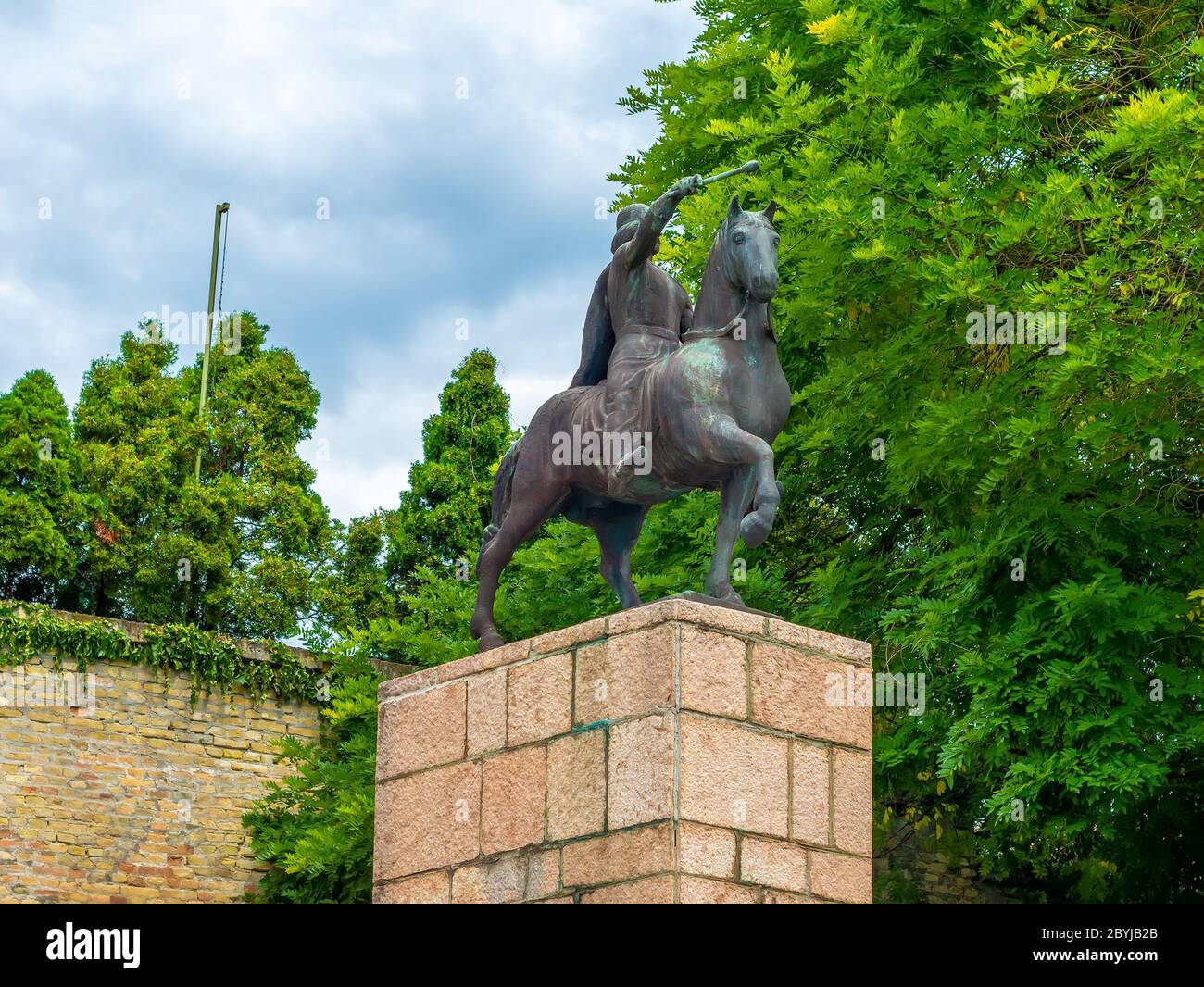 Historic statue in Gyor, Hungary on a sunny day Stock Photo - Alamy