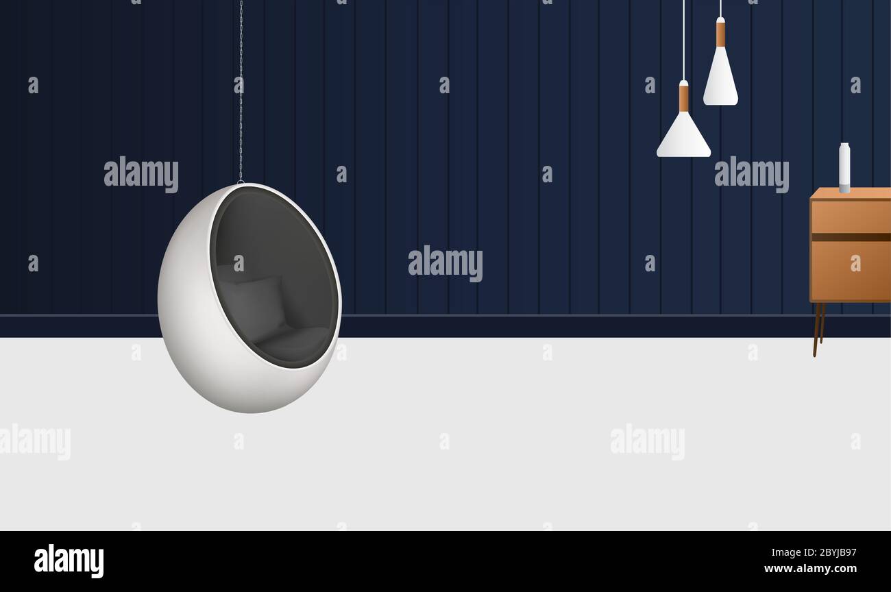 Living room round white Stock Vector Images - Alamy