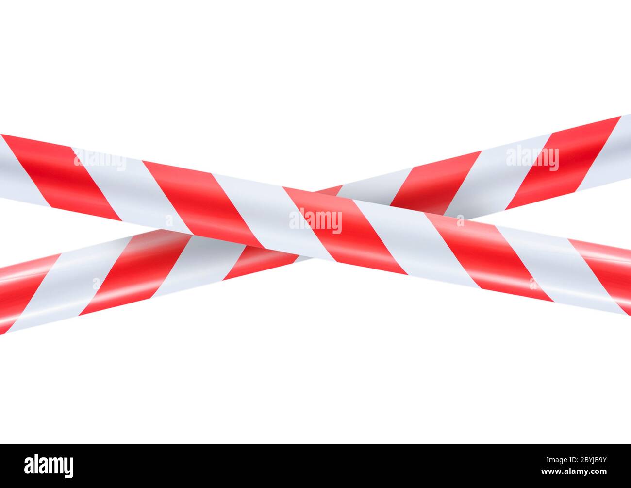 red and white warning tape isolated on white background Stock Photo - Alamy
