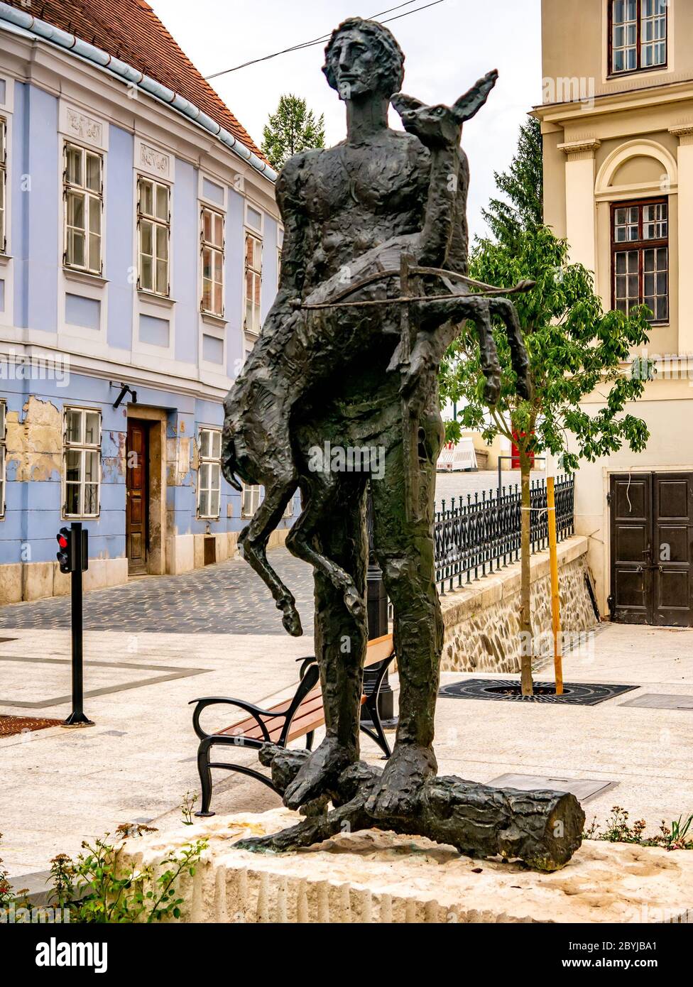 Historic statue in Gyor, Hungary on a sunny day Stock Photo - Alamy