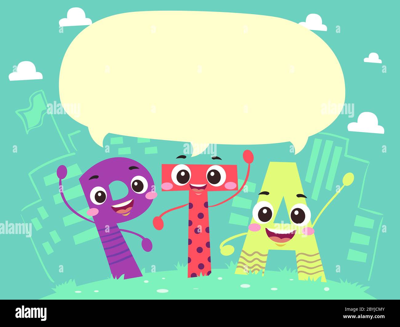 Illustration of PTA Letters for Parent Teacher Association with Blank ...