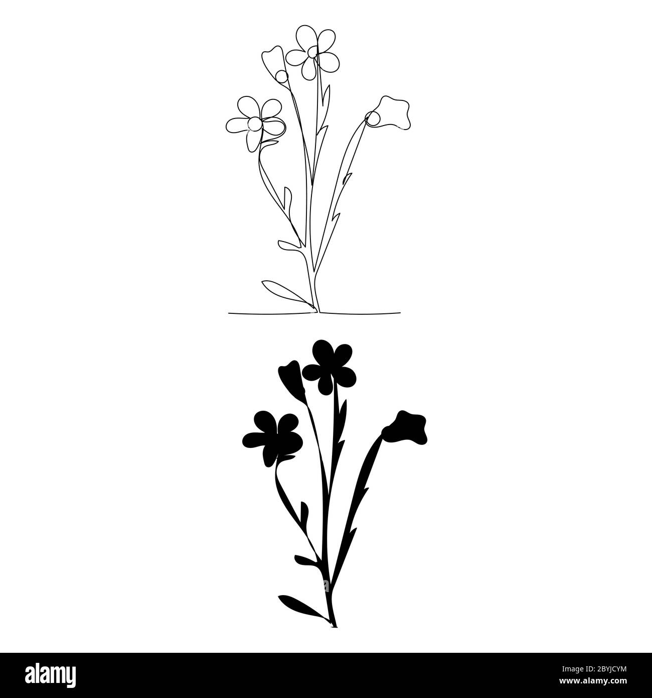 continuous line drawing of a plant Stock Vector Image & Art - Alamy