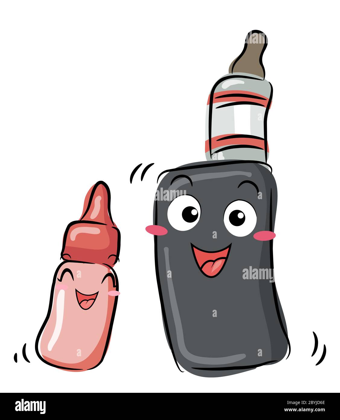 Illustration of a Electronic Cigarette and Vape Refill Mascots Stock ...