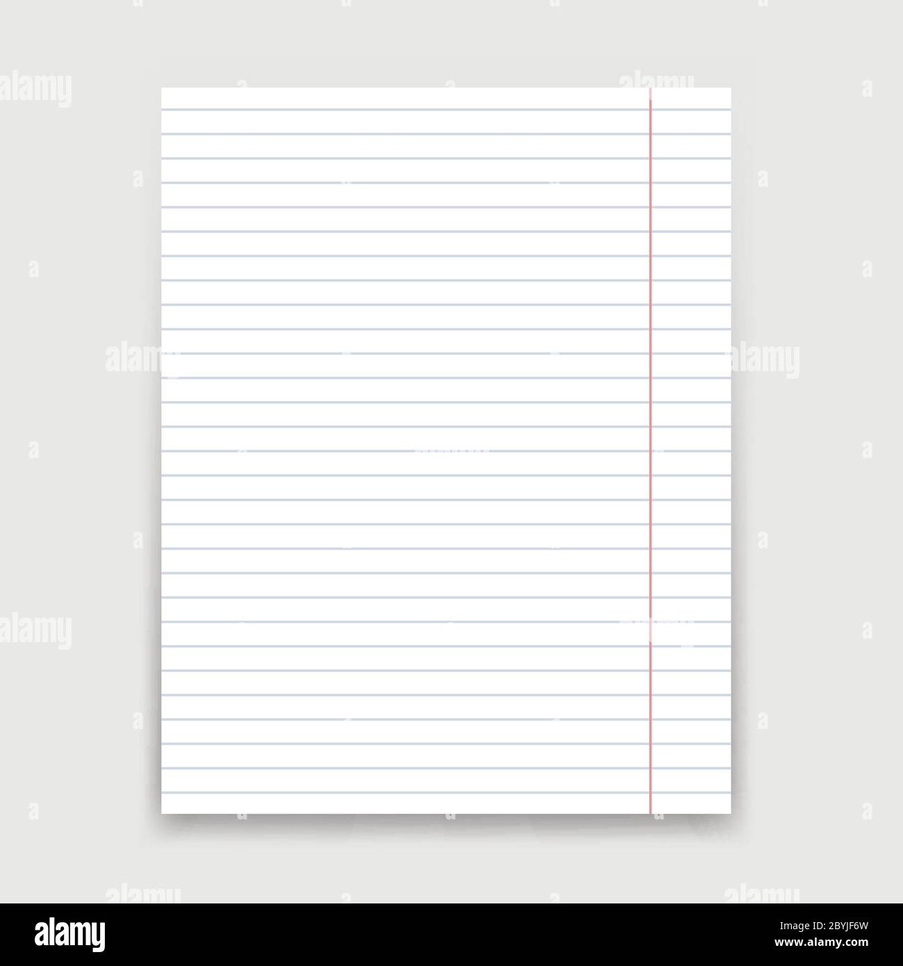 Blank white lined paper on white background. Vector illustration Stock ...