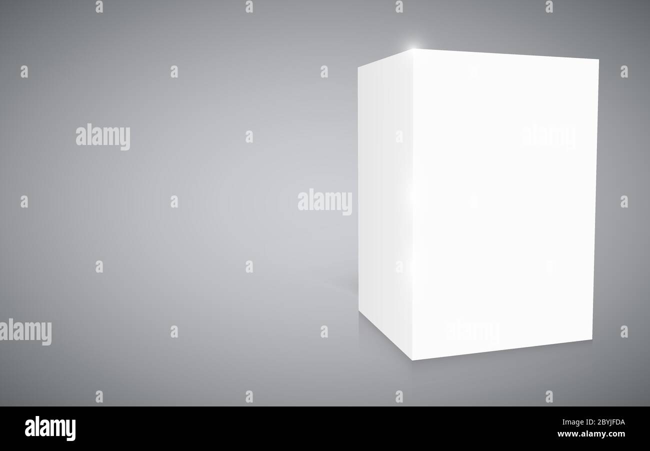 Blank white cube isolated on white background. Vector illustration ...
