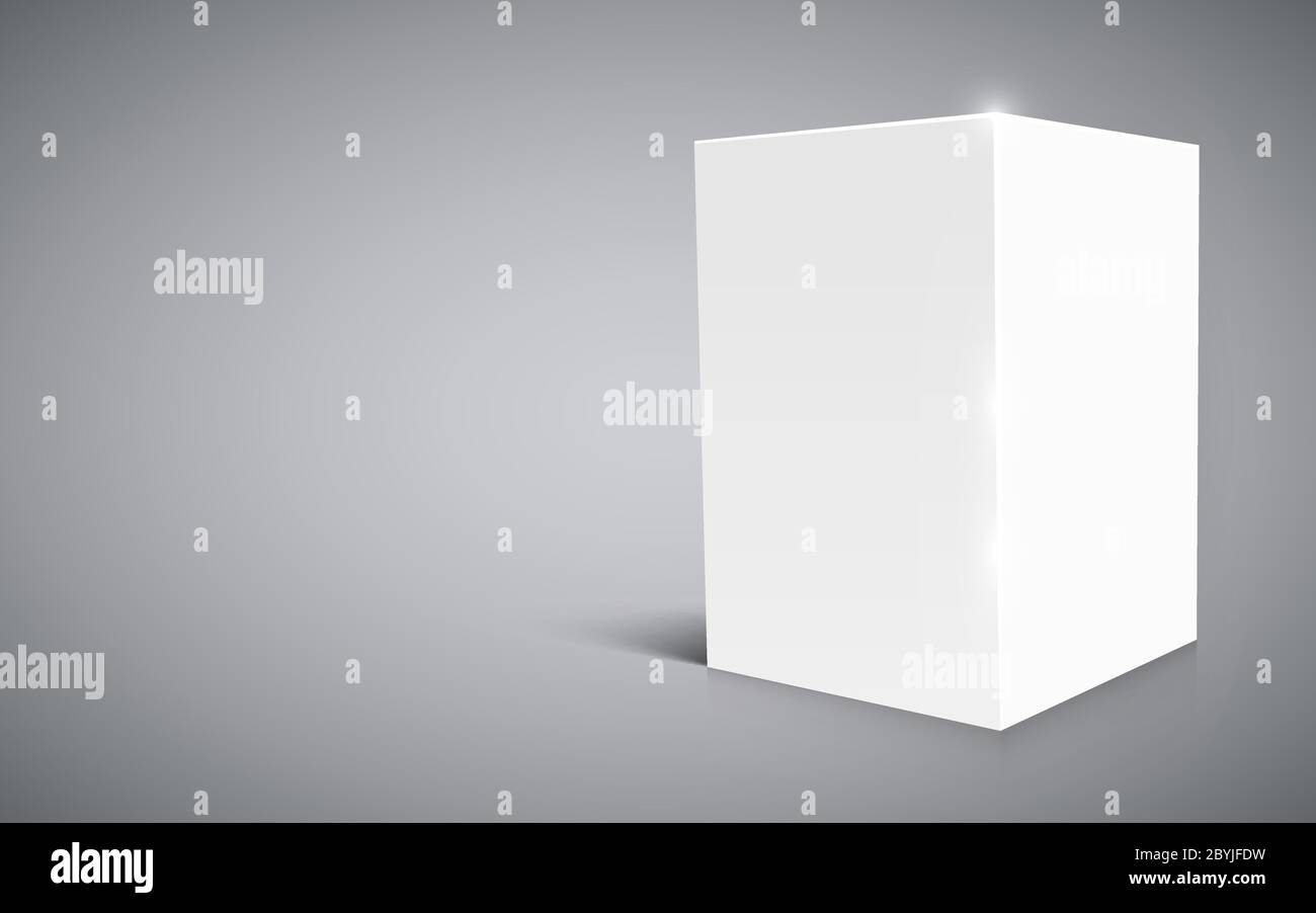 Blank white cube isolated on white background. Vector illustration ...