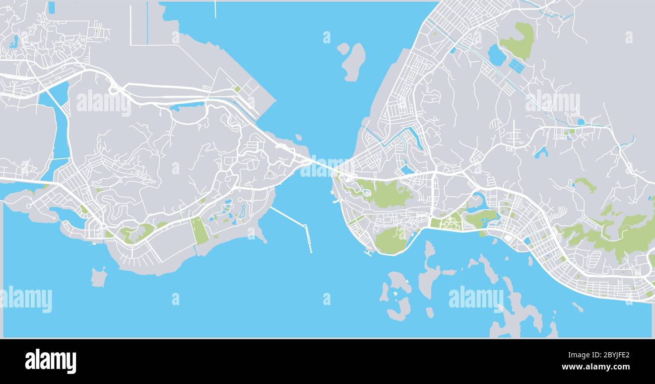 Urban vector city map of Halong, Vietnam Stock Vector Image & Art - Alamy