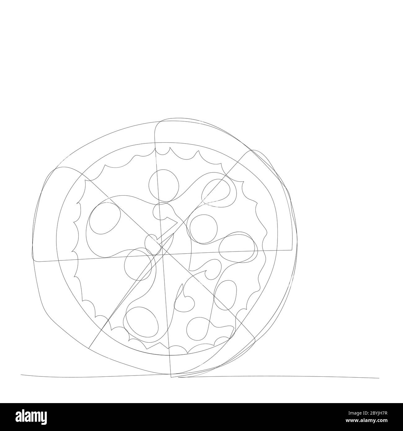 vector, white background, pizza continuous line drawing Stock Vector ...