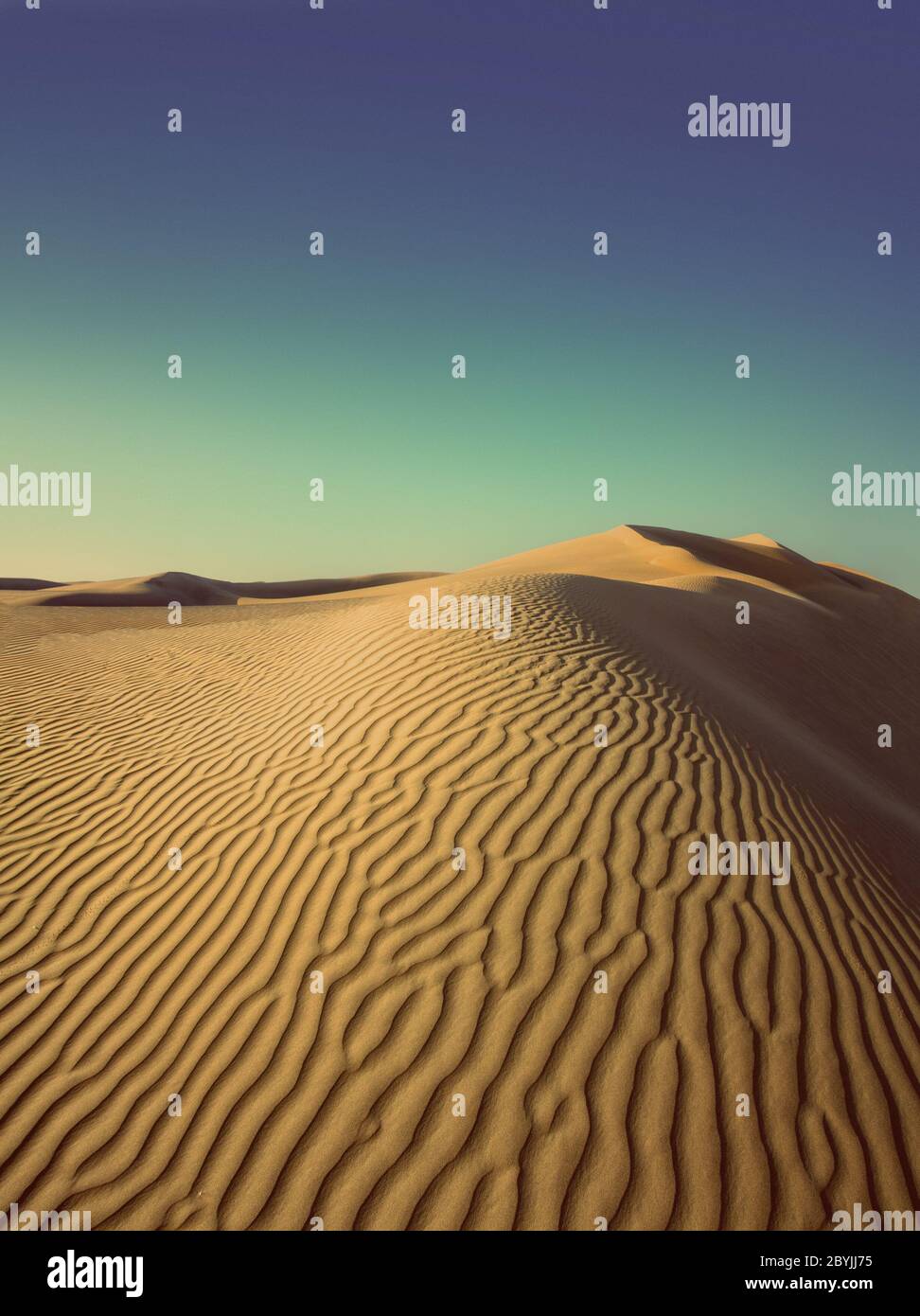 evening desert - vintage retro style Stock Photo - Alamy