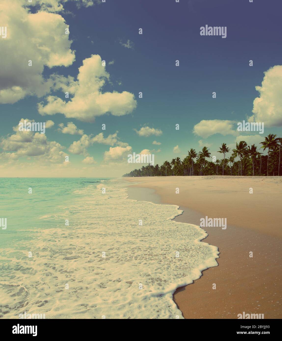beach landscape - vintage retro style Stock Photo - Alamy
