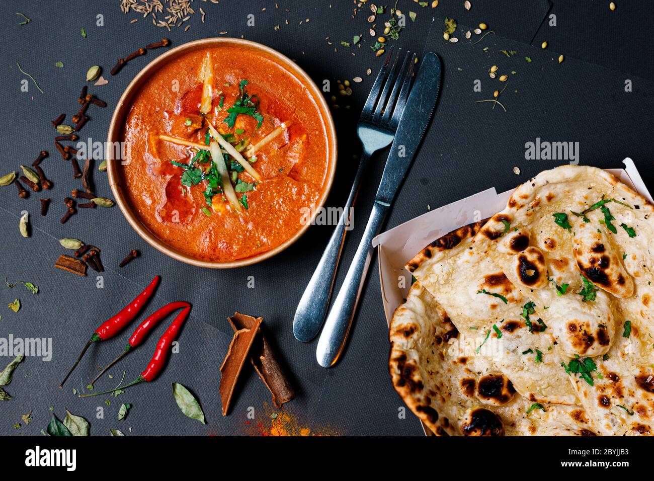 Indian food and spicy spices, stylish photos for the menu Stock Photo ...