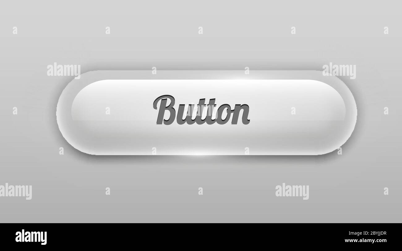 Transparent rounded shiny glass button. UI element. Vector illustration Stock Vector Image & Art ...