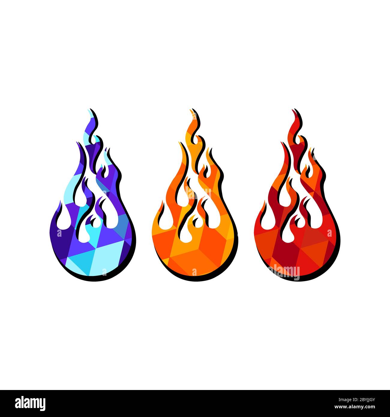 Fireball or comet abstraction flat icon in bright modern colors on an ...