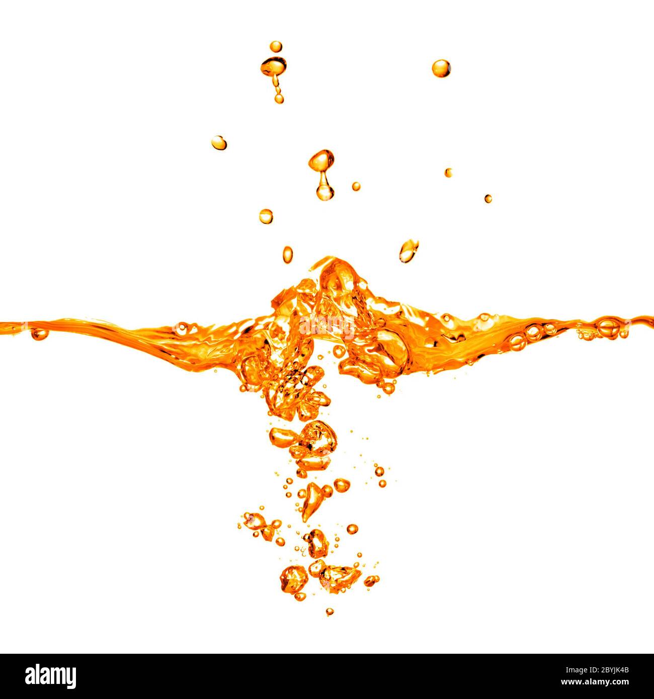 orange water splash isolated on white Stock Photo - Alamy