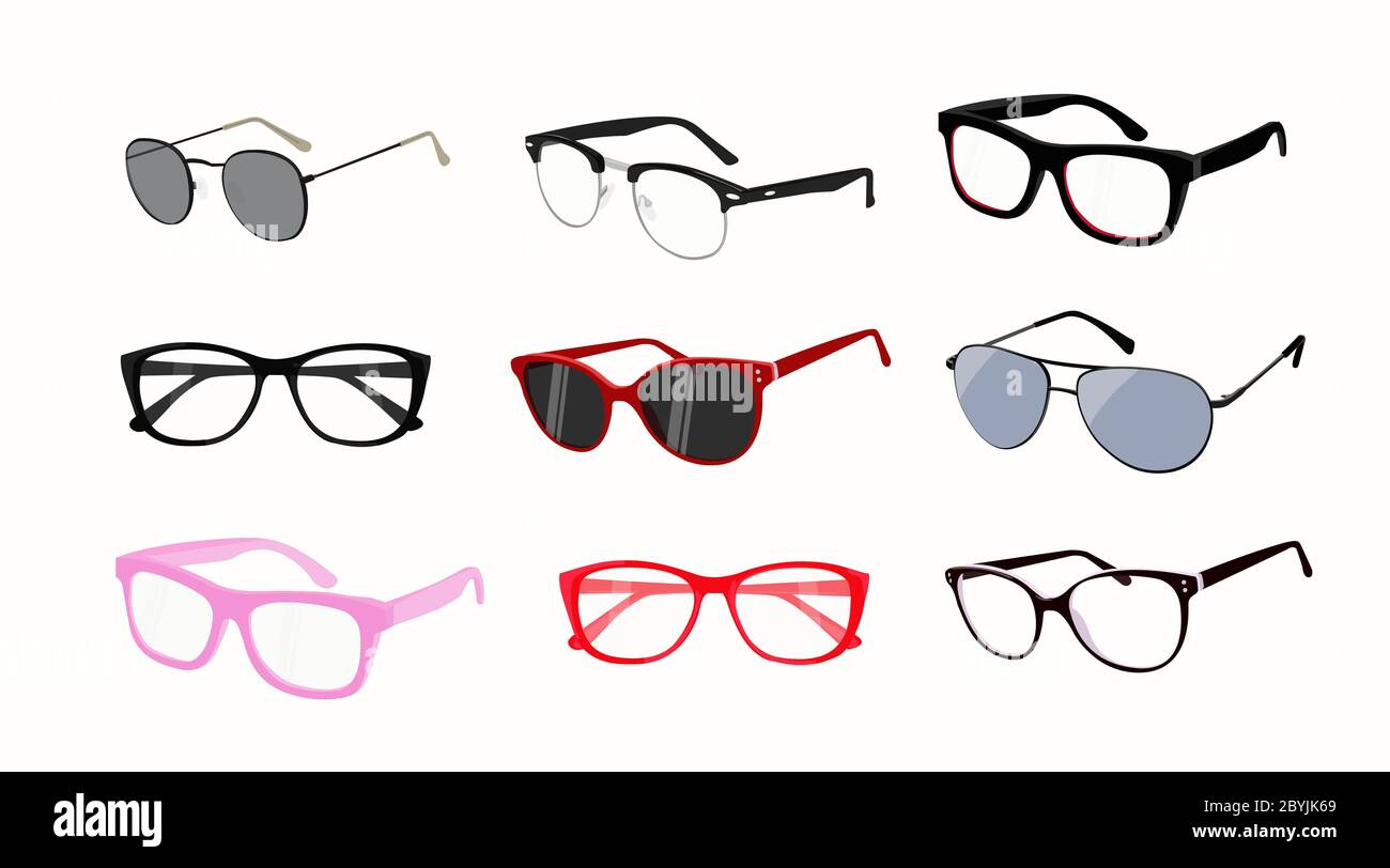 Vector Isolated Set of Different Glasses Stock Vector Image & Art - Alamy