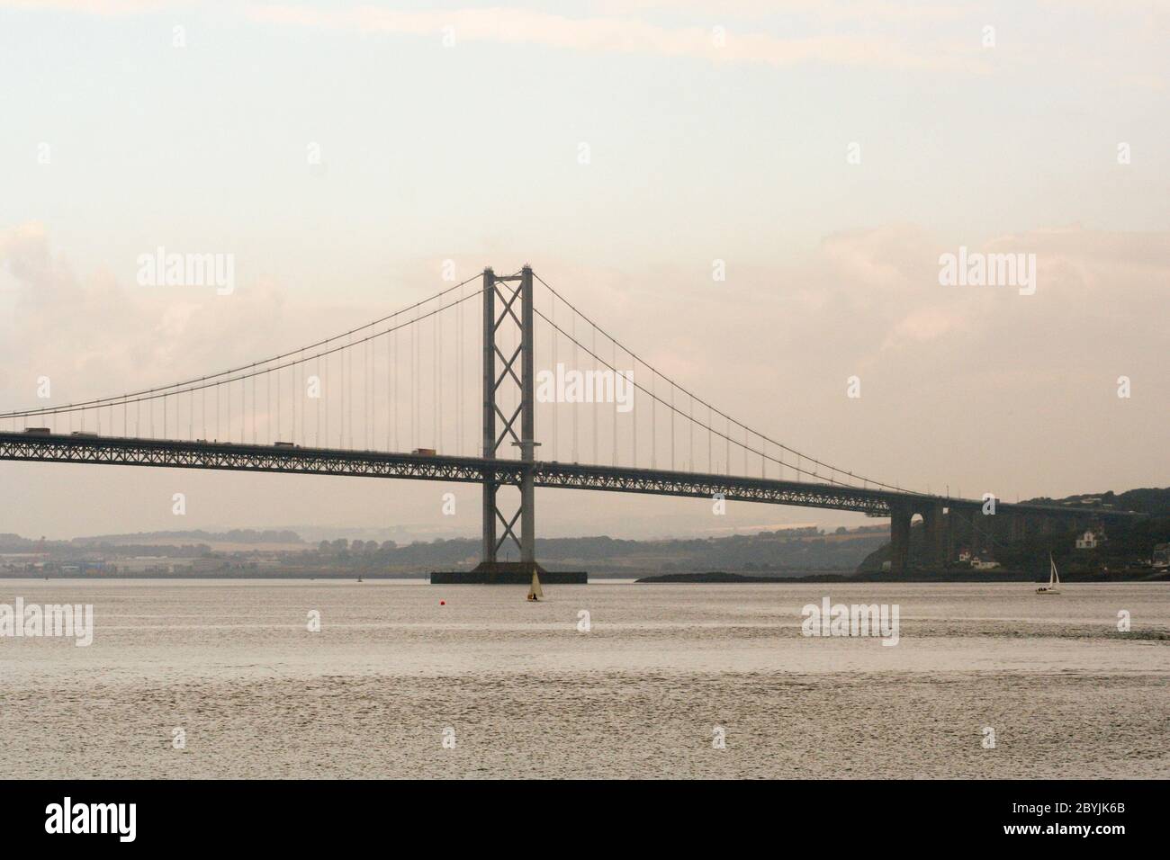 Edinburgh, Scotland. The Forth Road Bridge, a suspension bridge opened ...