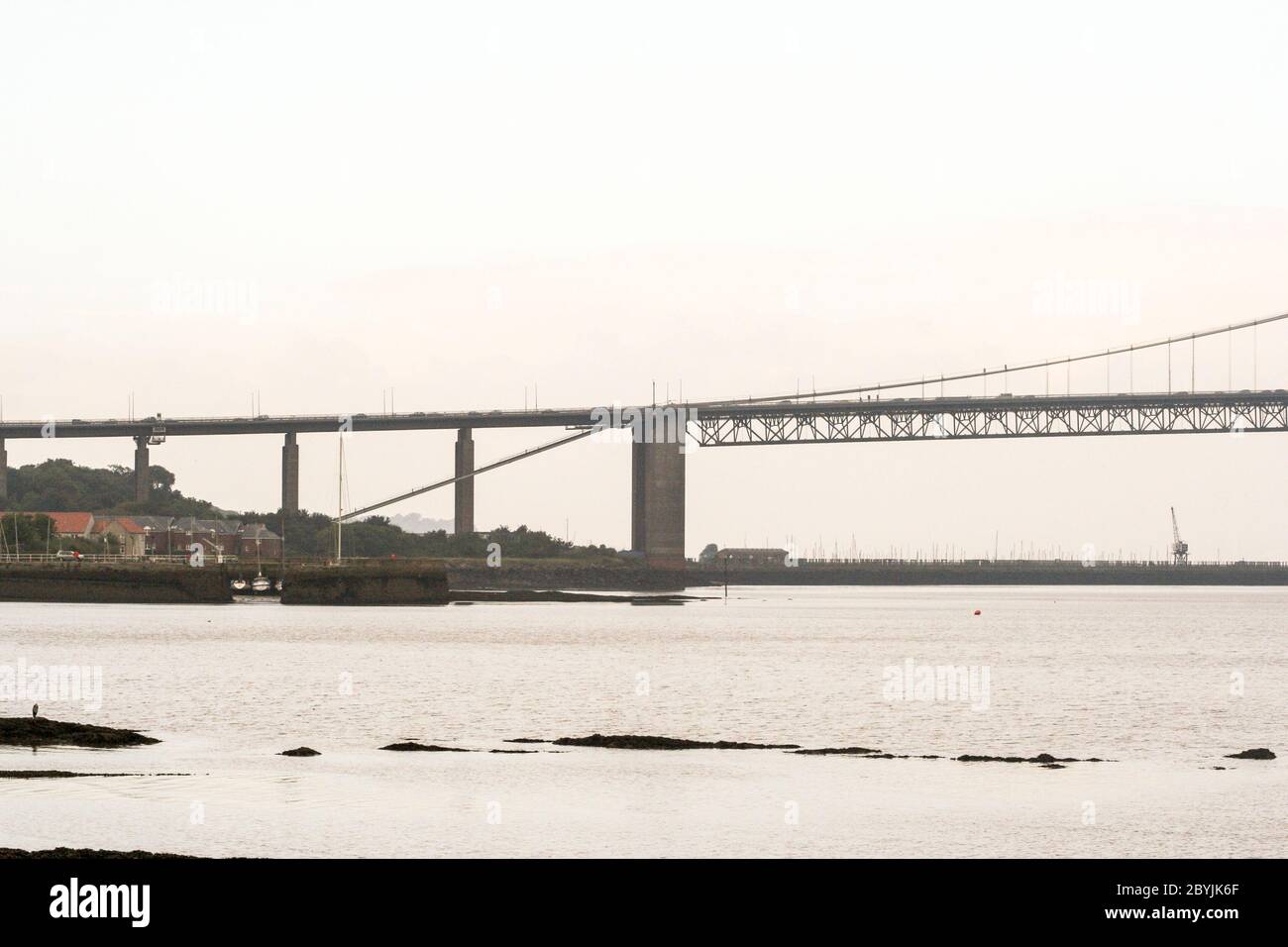 Edinburgh, Scotland. The Forth Road Bridge, a suspension bridge opened ...