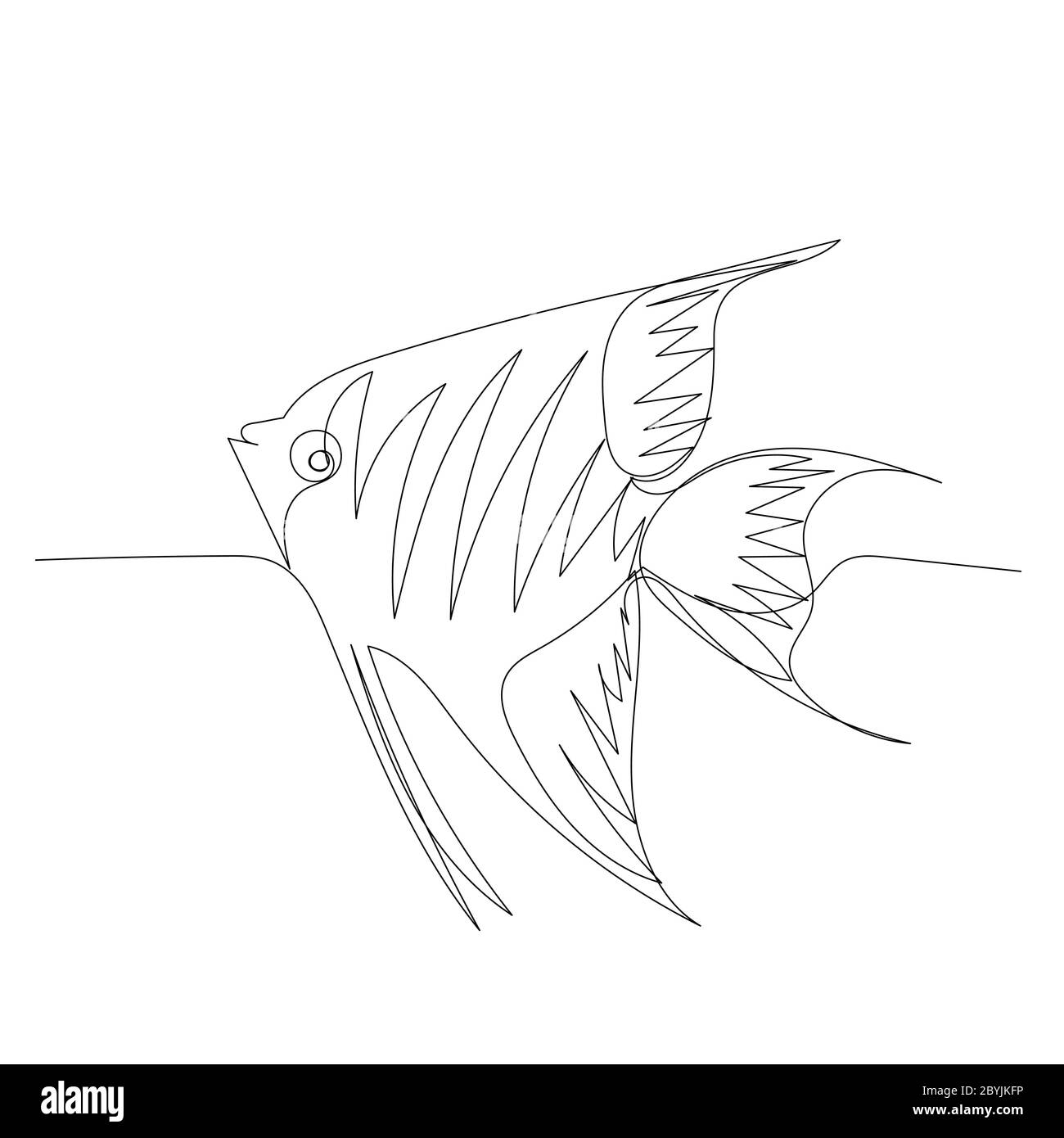 isolated, single line drawing continuous, fish Stock Vector Image & Art ...