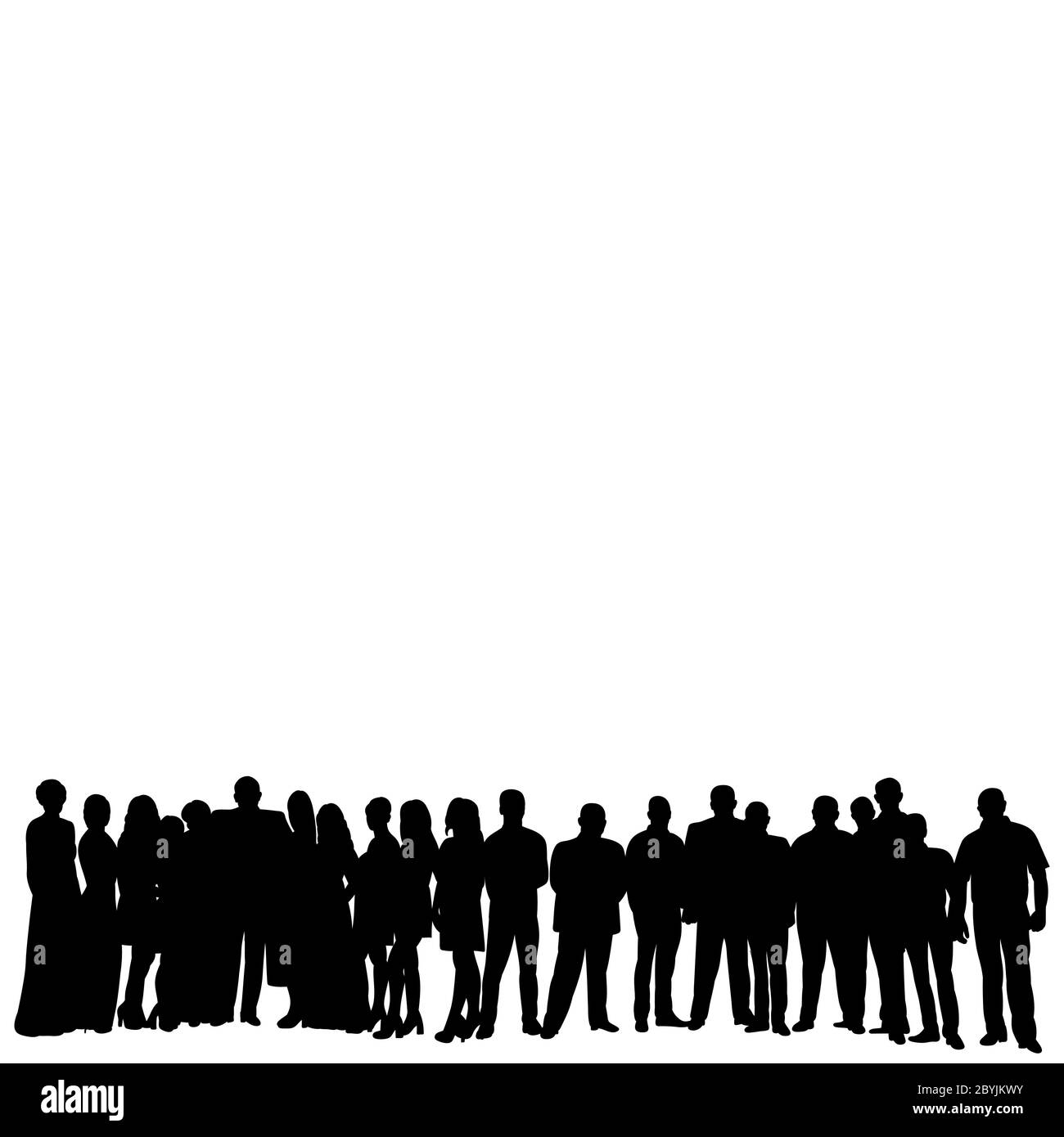 Crowd Of People Standing Silhouette