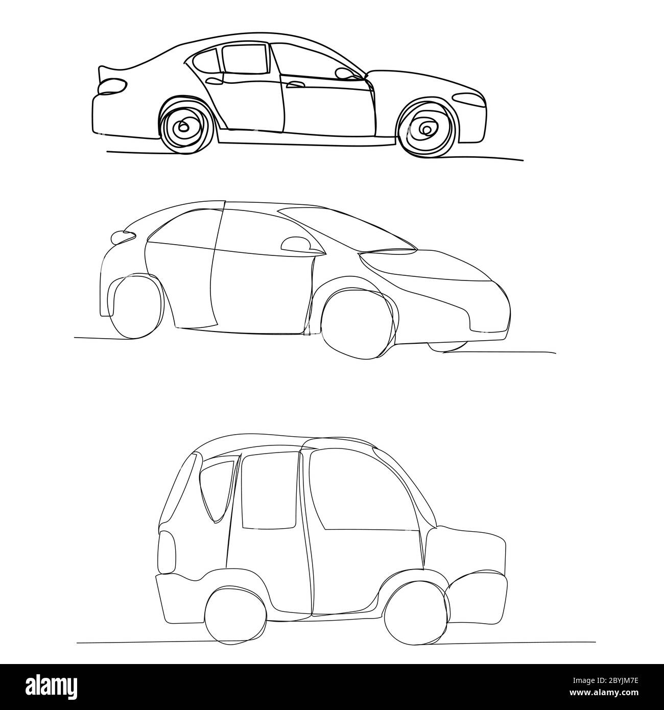 Car continuous line art hi-res stock photography and images - Alamy