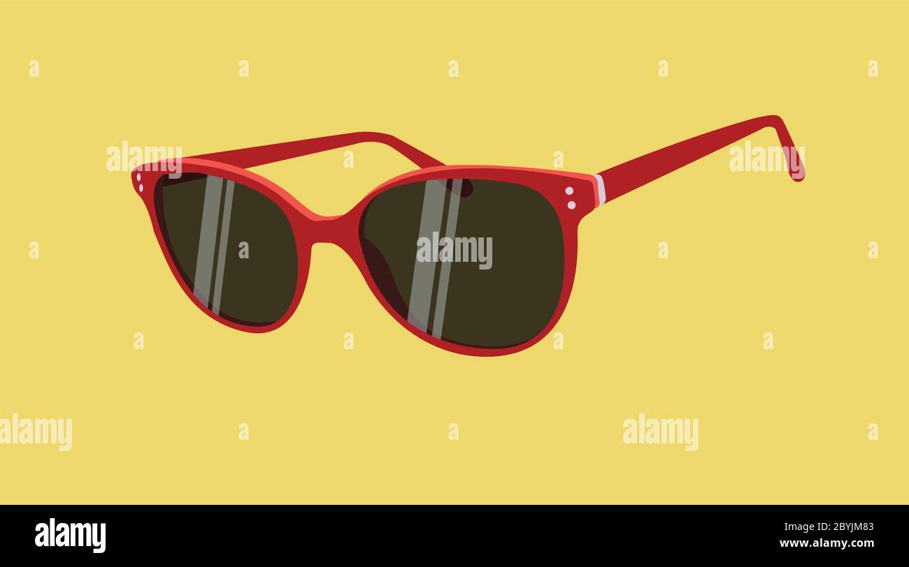Vector Isolated Illustration of Red Sunglasses Stock Vector Image & Art ...