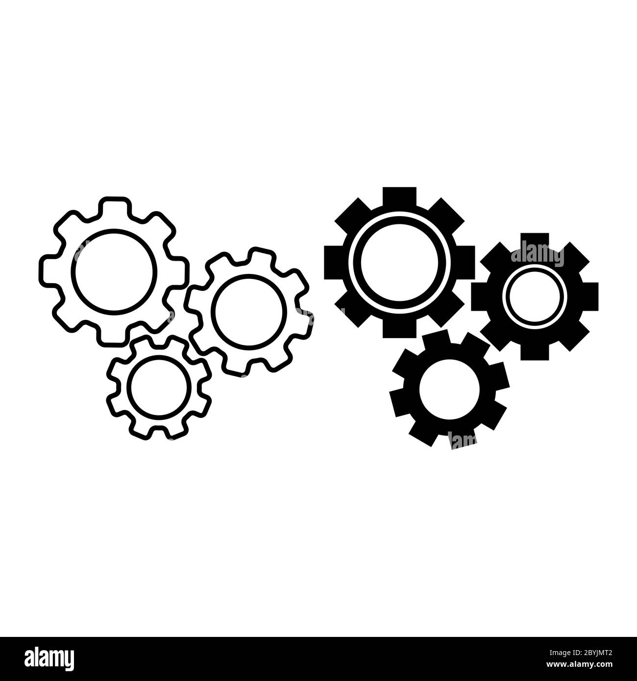 Process icon in a flat style in black color isolated on white ...