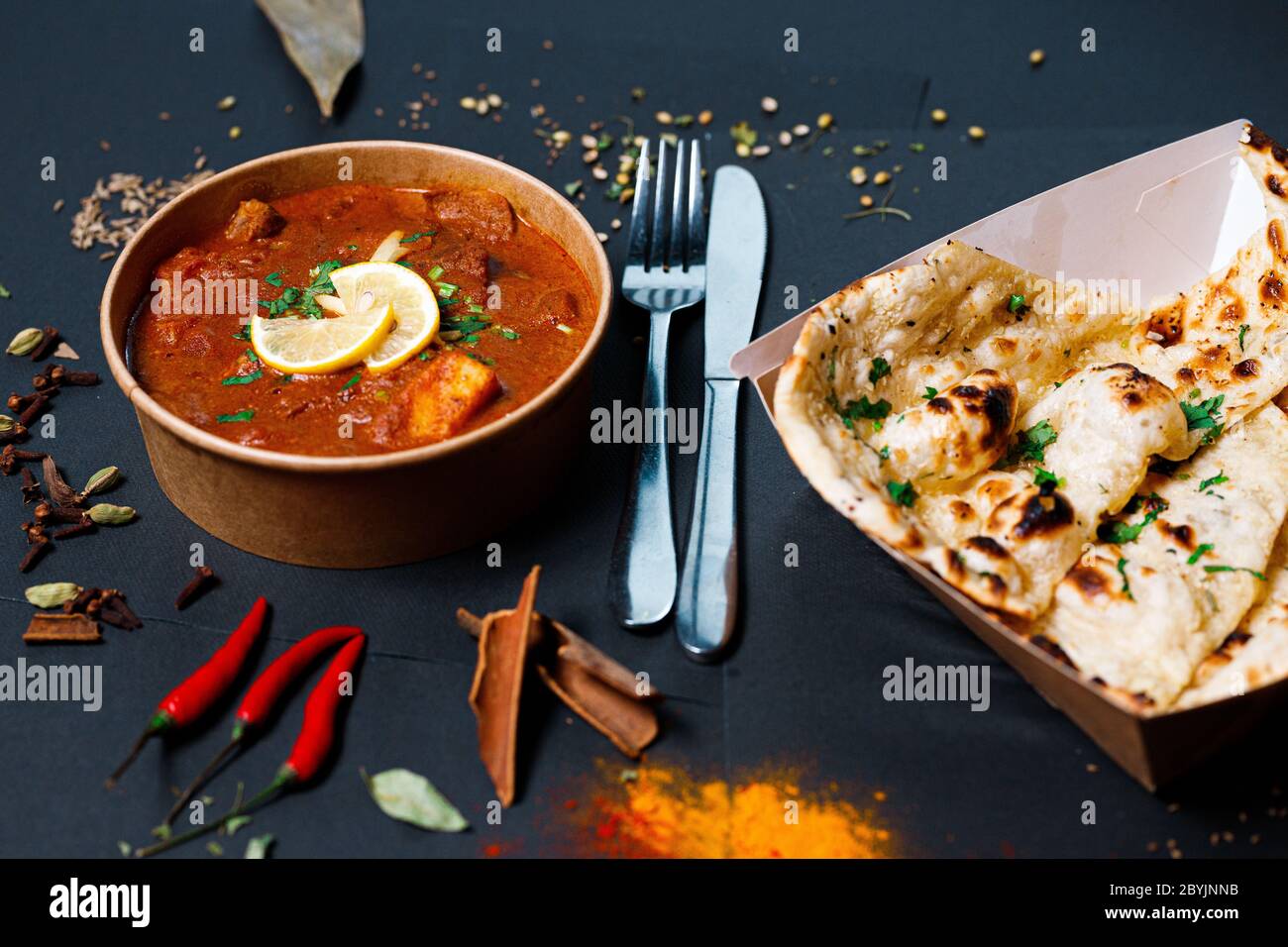 Indian food and spicy spices, stylish photos for the menu Stock Photo ...