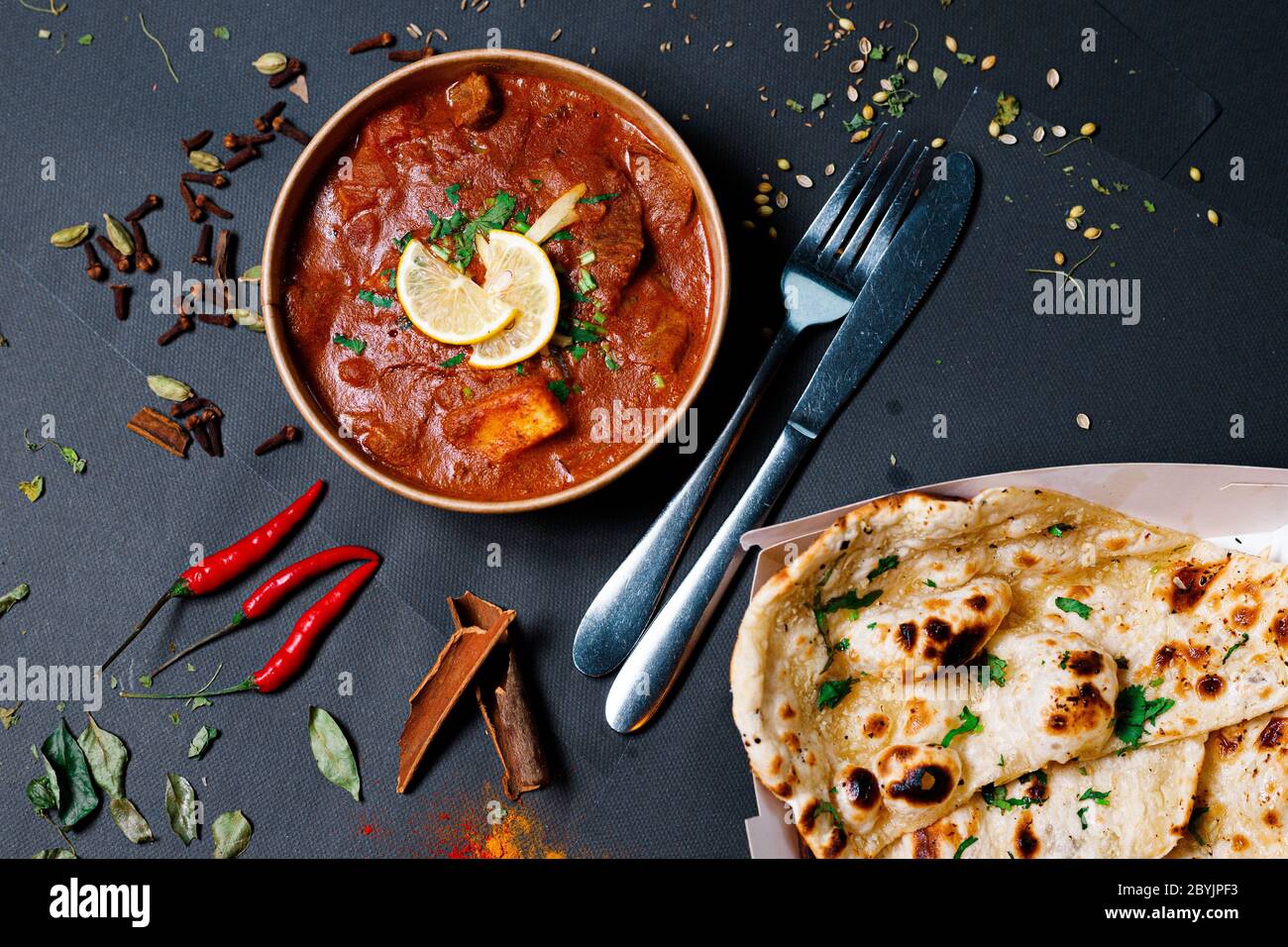 Indian food and spicy spices, stylish photos for the menu Stock Photo ...