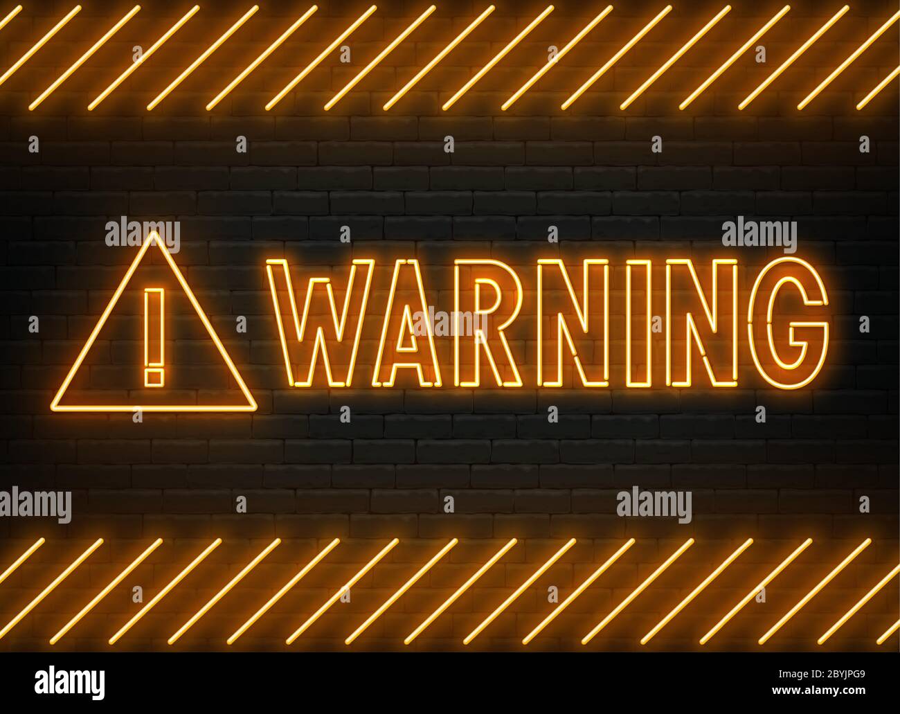Warning neon text vector Stock Vector Images - Alamy