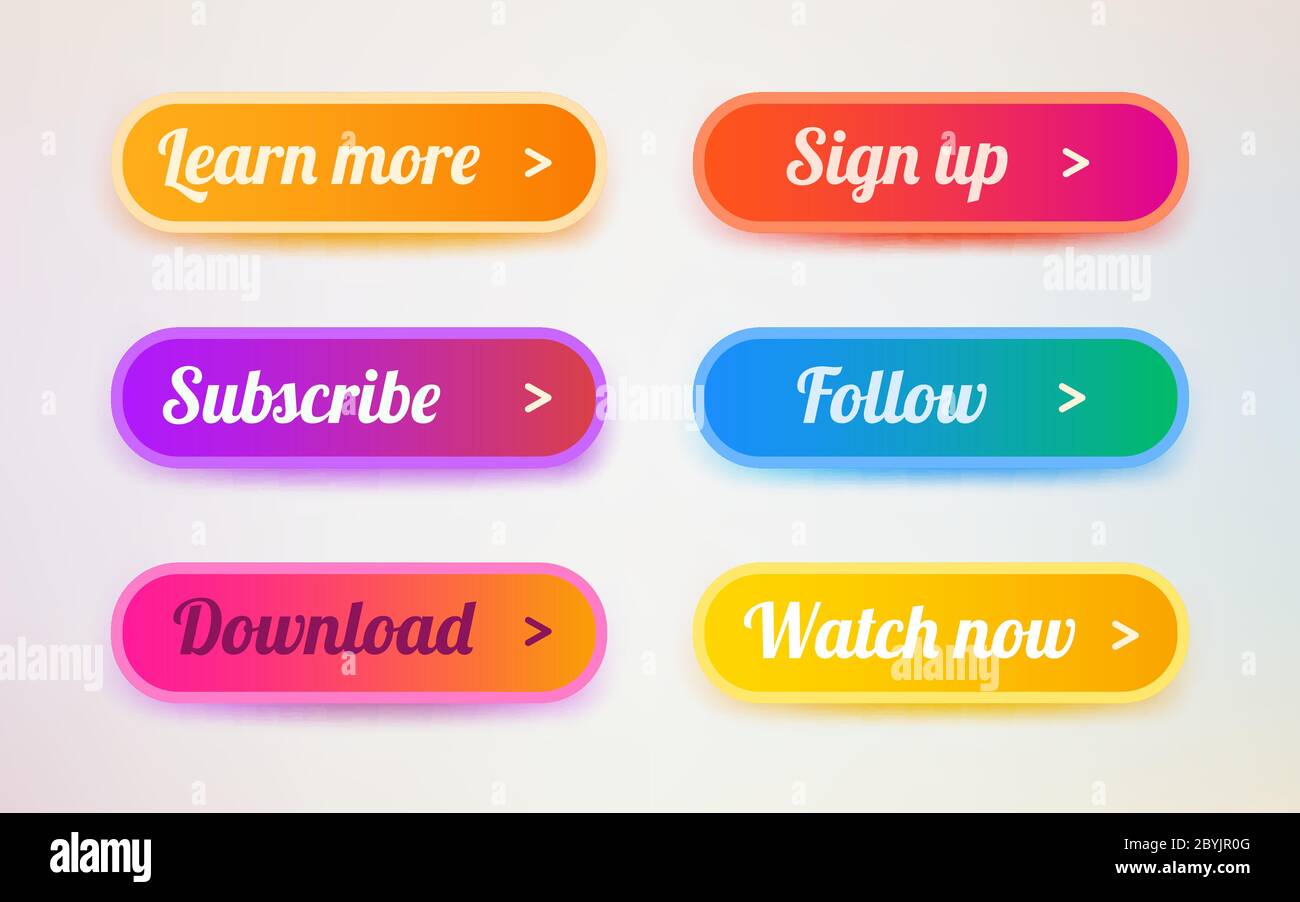Set of modern ui buttons. User interface template. Vector illustration ...