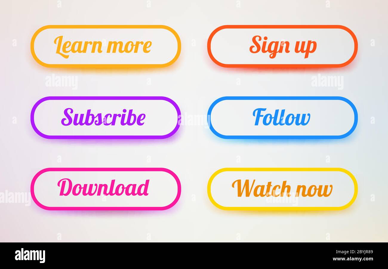 Set of modern ui buttons. User interface template. Vector illustration ...