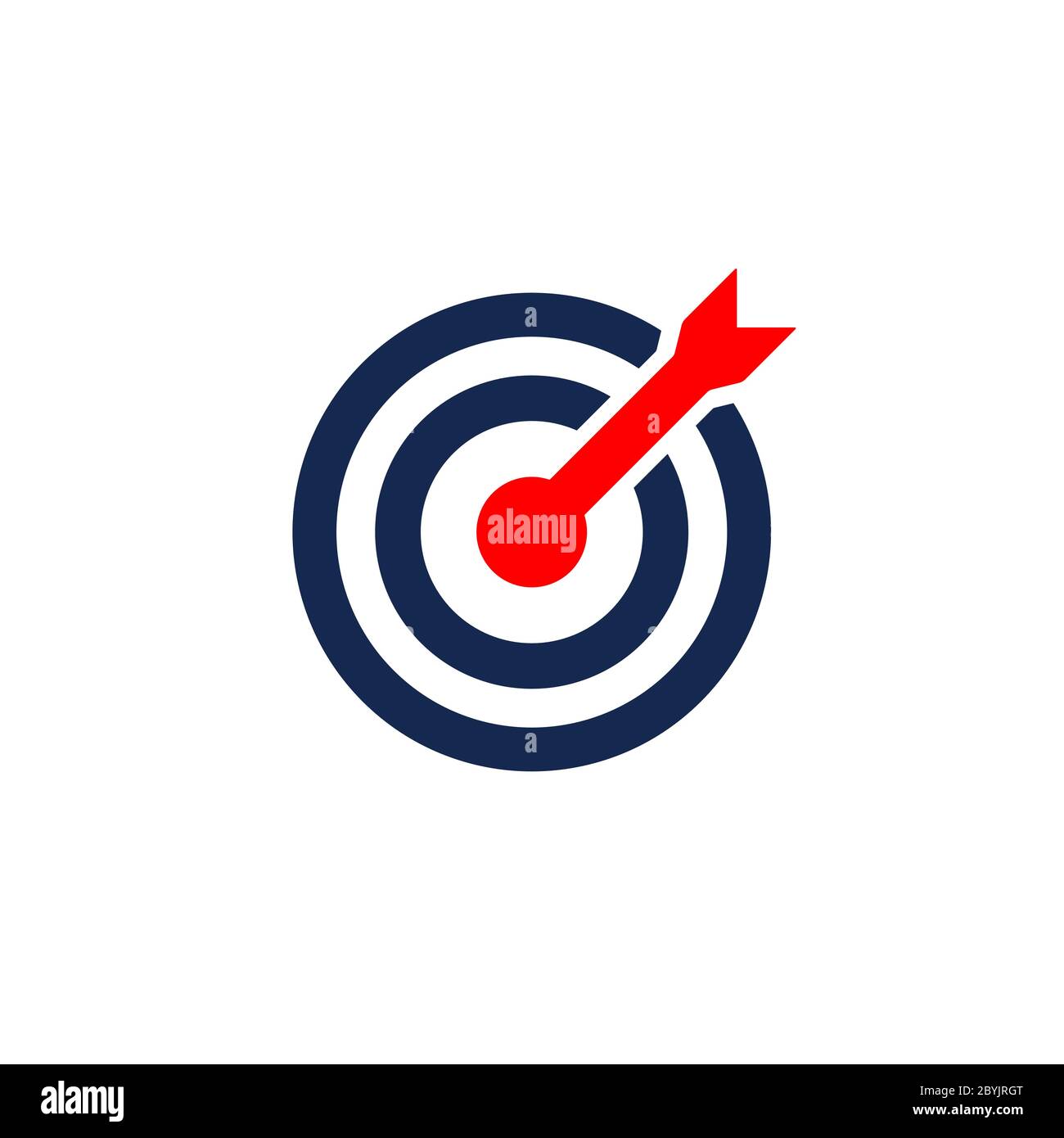 Mission icon or business goal logo in modern flat design concept on an ...