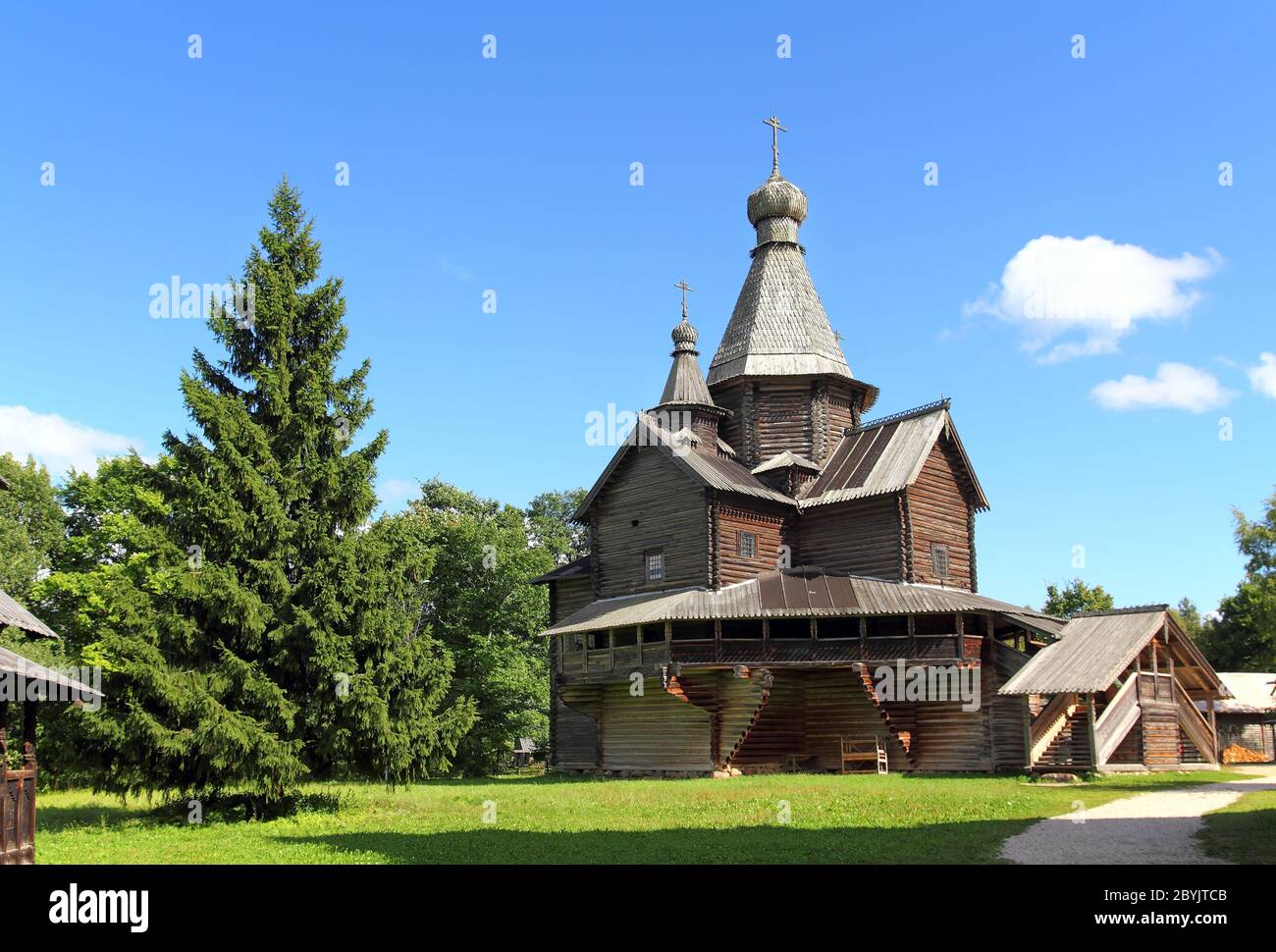 old russian wooden church Stock Photo - Alamy
