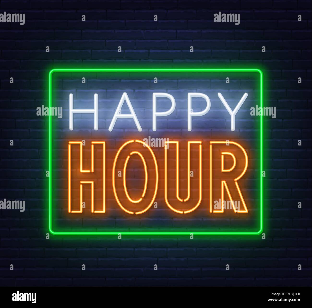 Happy hour neon sign hi-res stock photography and images - Alamy
