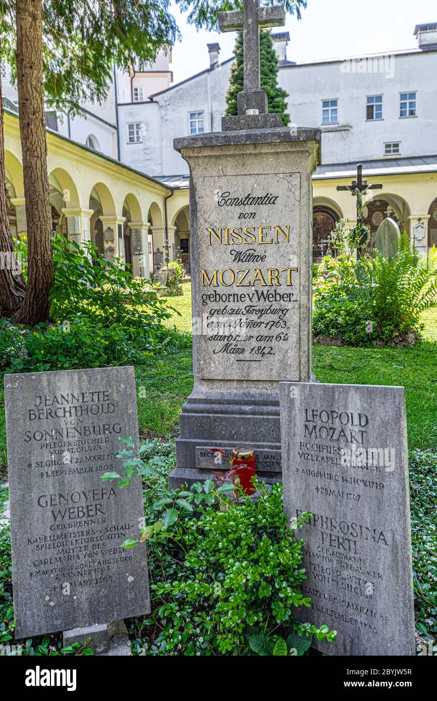 The St Sebastian Cemetery in Salzburg, Austria is home to the Mozart ...