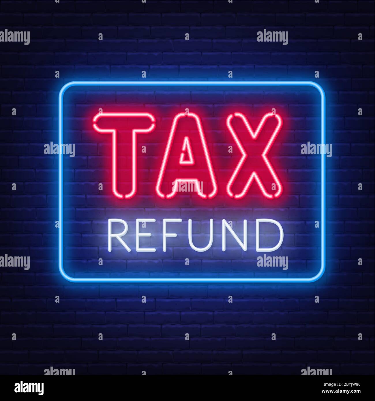 Tax refund neon sign on dark background Stock Vector Image & Art - Alamy