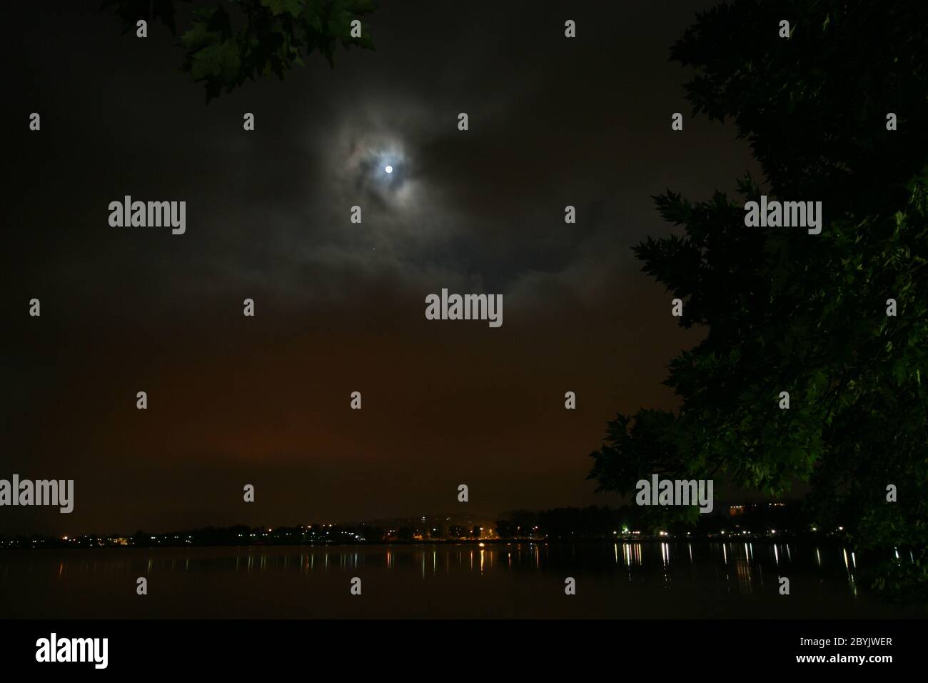 Fullmoon Over Lake High Resolution Stock Photography and Images - Alamy
