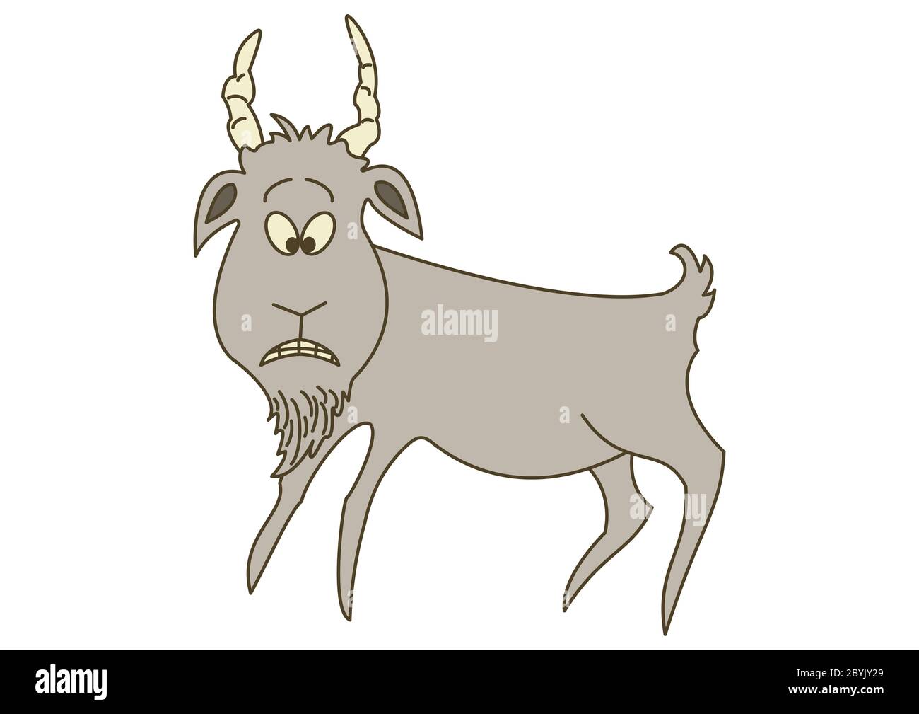 Sad grey goat Stock Photo - Alamy