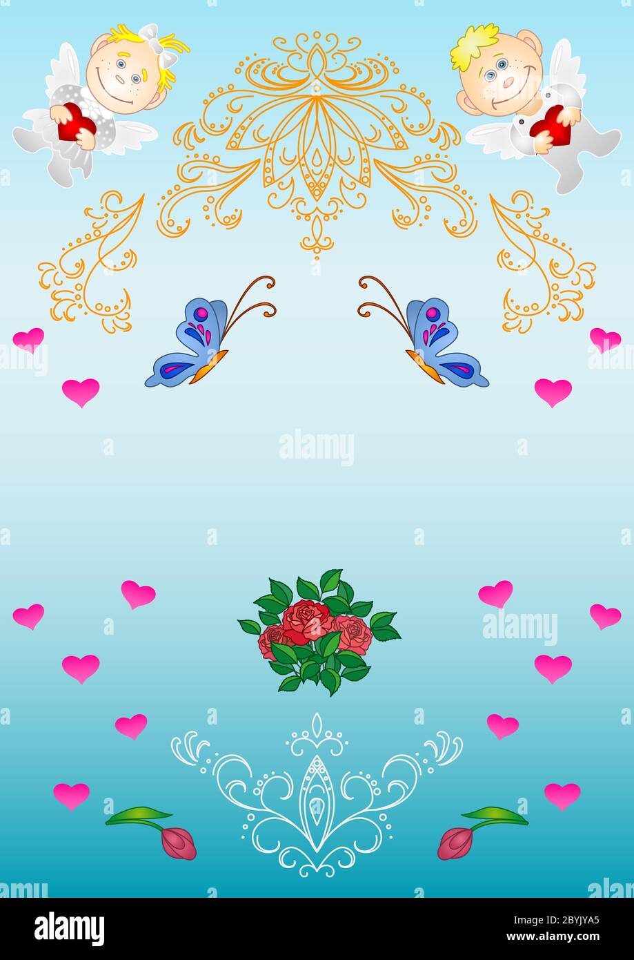 Angel cartoon birthday card hi-res stock photography and images - Alamy
