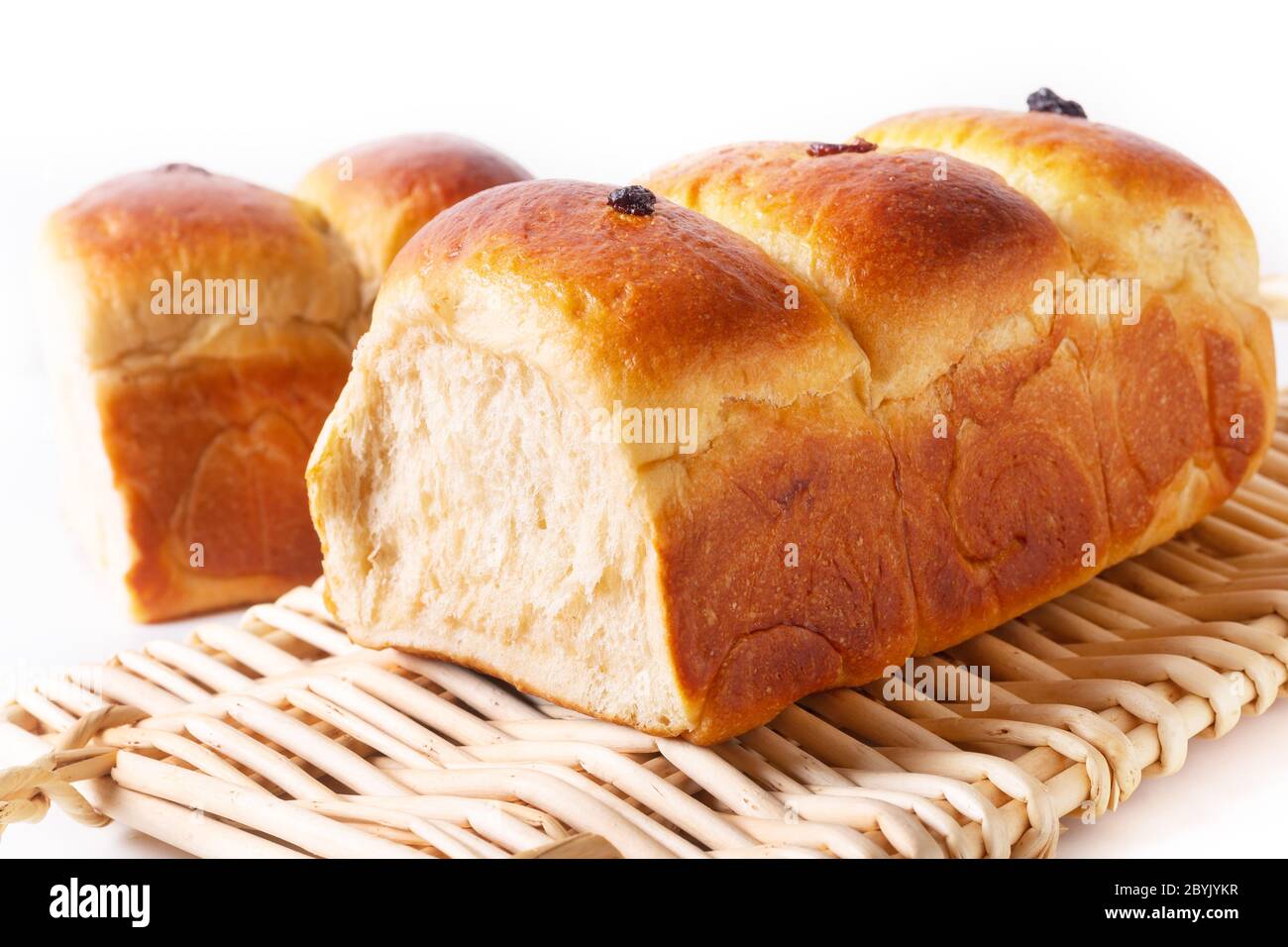 Food Baking concept Fresh baked organic homemade soft milk loaf bread ...
