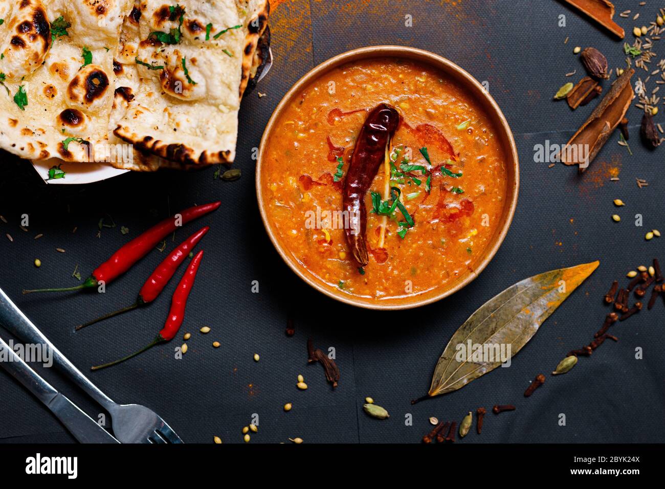 Indian food and spicy spices, stylish photos for the menu Stock Photo ...