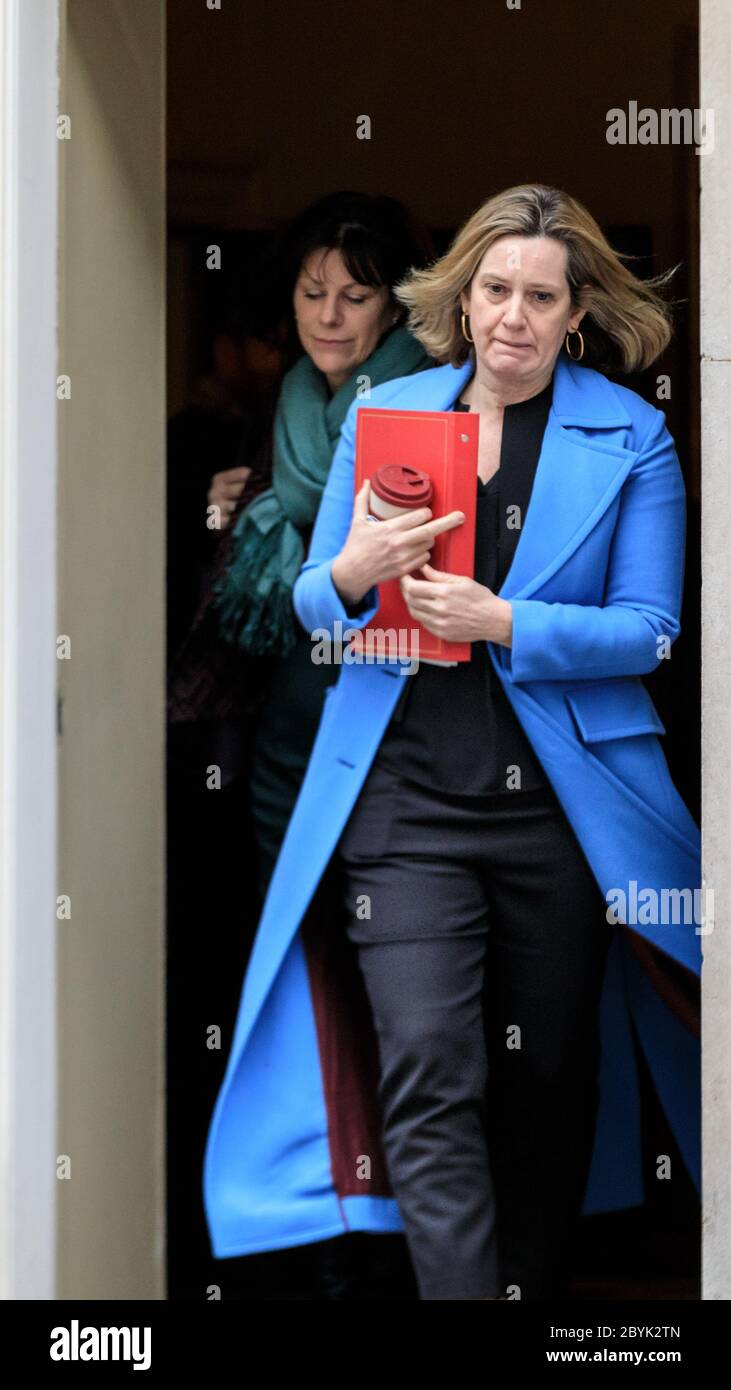 Amber Rudd MP, British Conservative Party politician, leaves 10 Downing ...