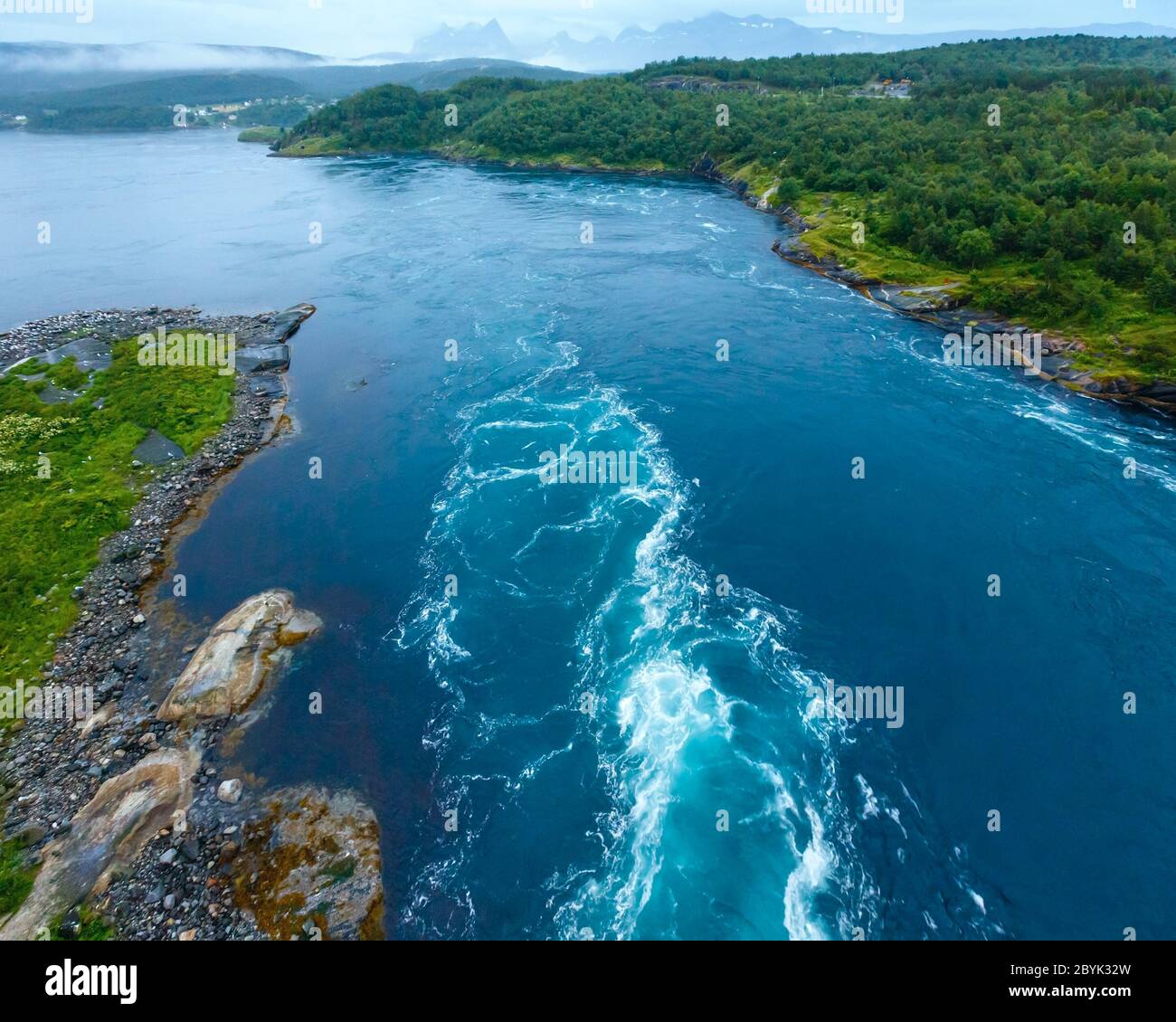 Fjord summer night view (Norway Stock Photo - Alamy