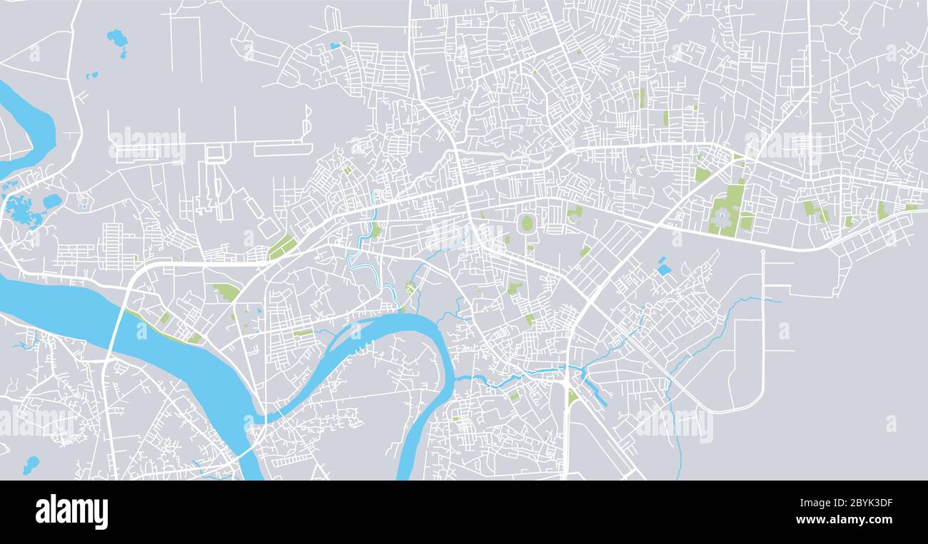 Urban vector city map of Bien Hoa, Vietnam Stock Vector Image & Art - Alamy