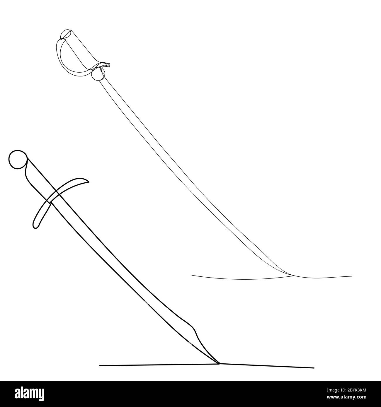 single line drawing continuous, sword Stock Vector Image & Art - Alamy