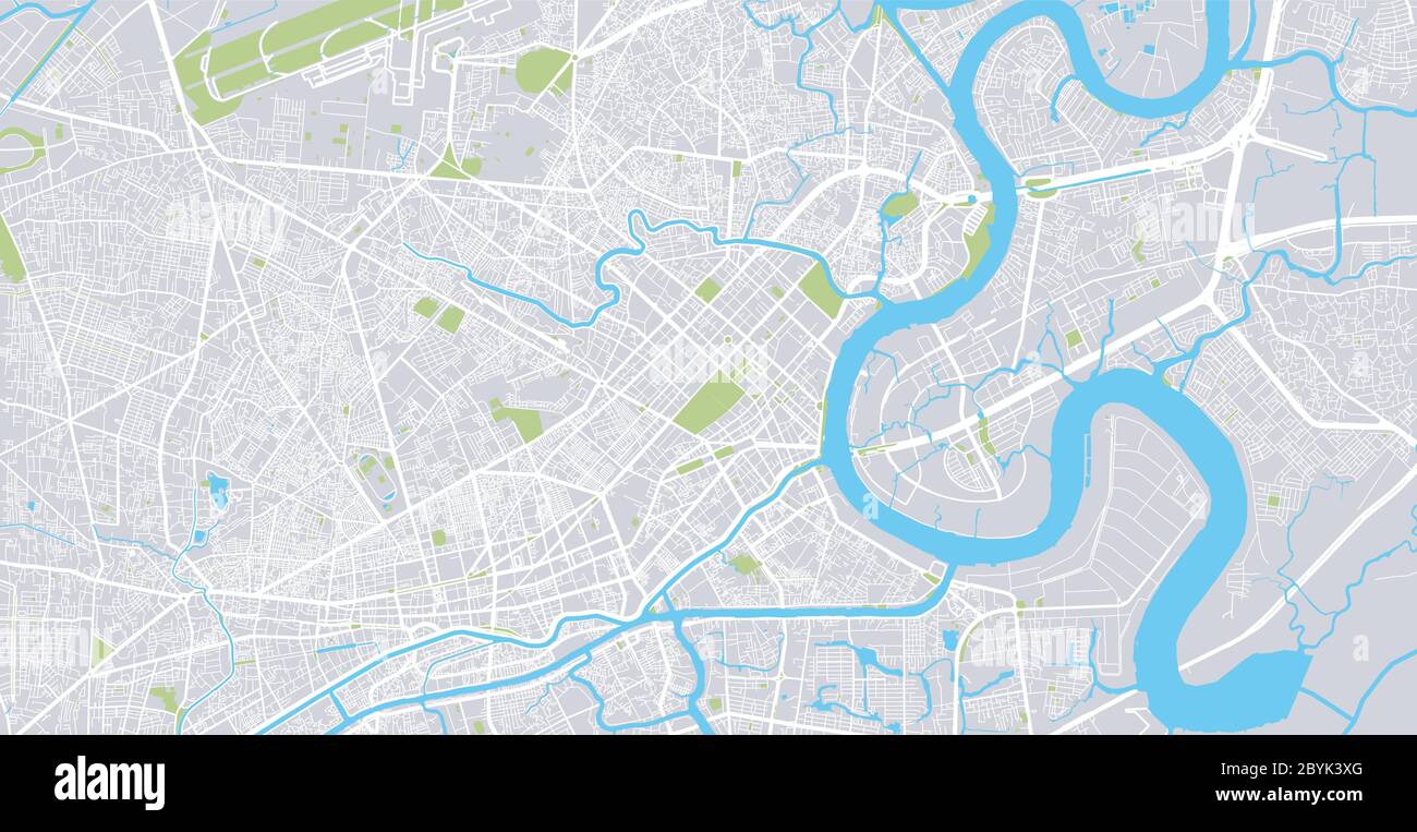 Urban vector city map of Ho Chi Minh City, Vietnam Stock Vector Image ...