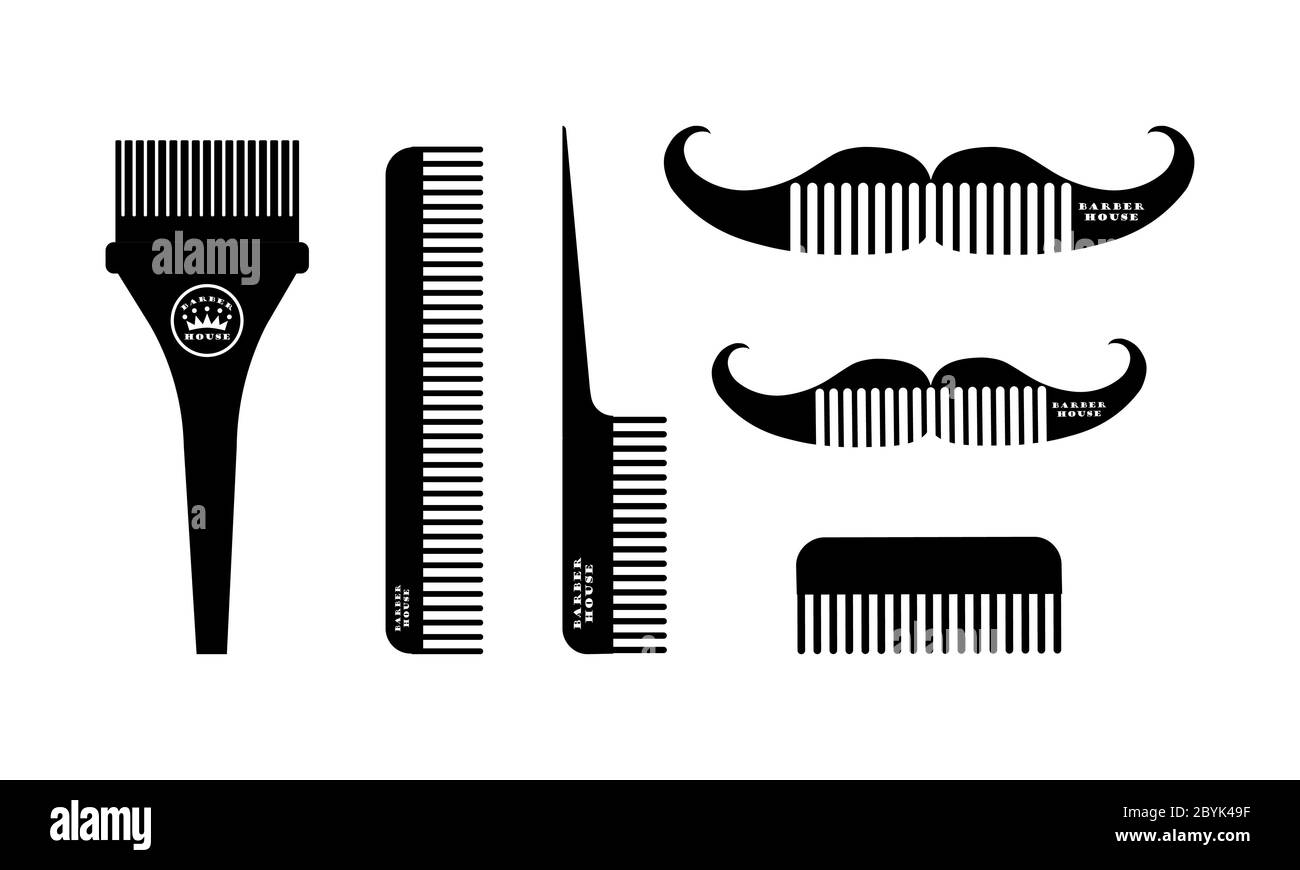 Beauty salon icons set cartoon Black and White Stock Photos & Images ...