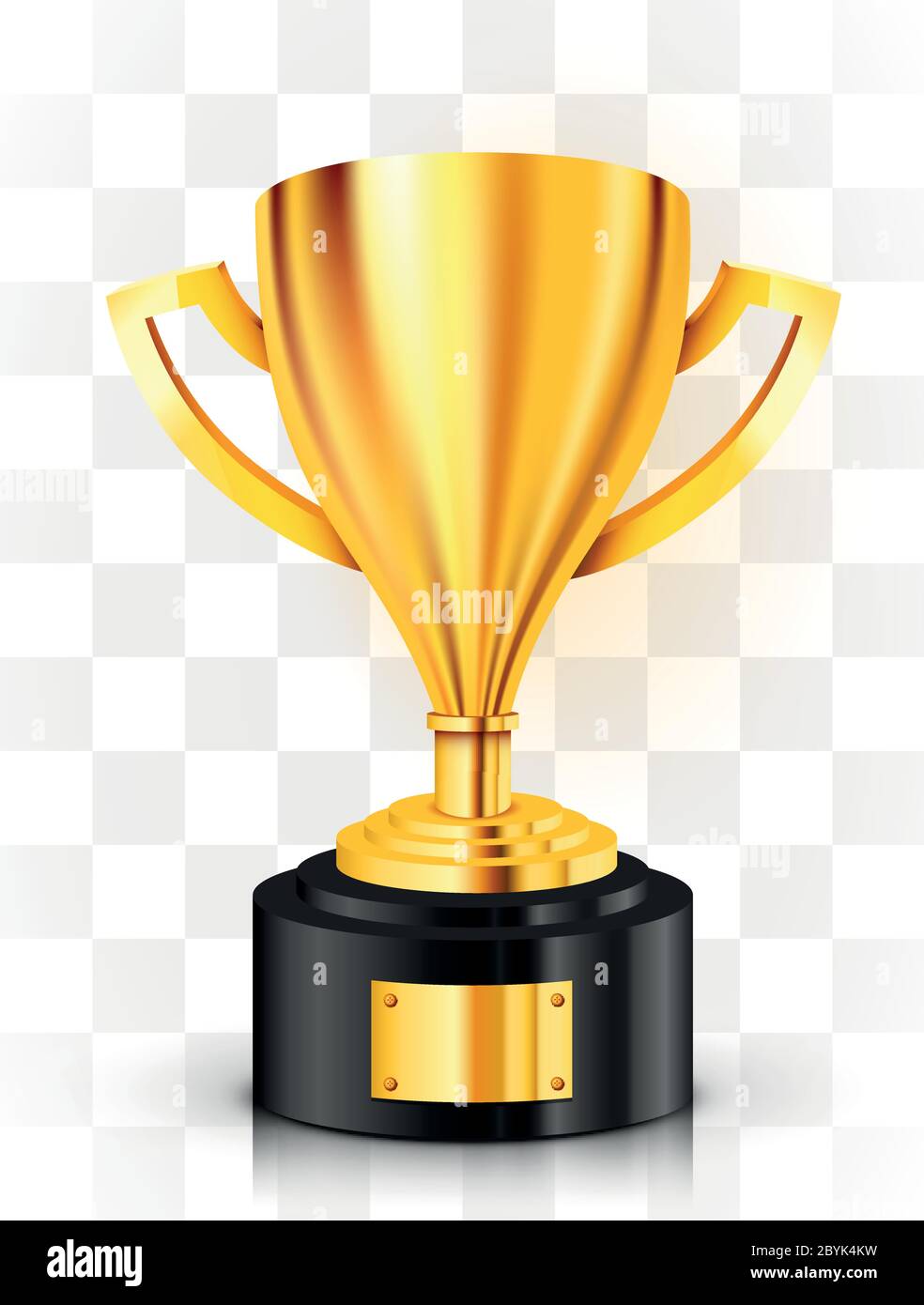 Realistic Golden Trophy on transparent background. Vector Illustration ...